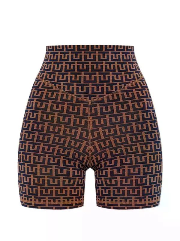 The Upside Castilla Printed High-waisted Shorts - Brown