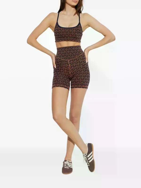 The Upside Castilla Printed High-waisted Shorts - Brown