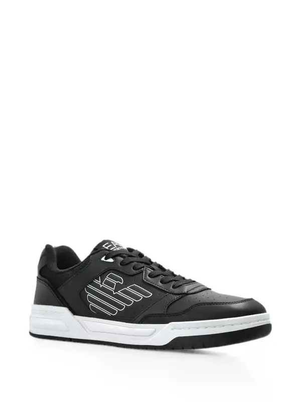 EA7 Logo Panel Leather Sneakers