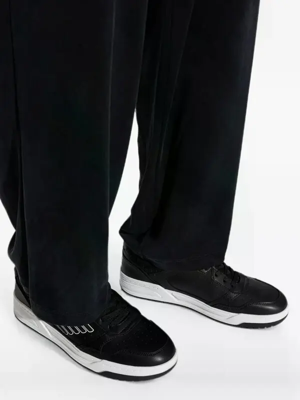 EA7 Logo Panel Leather Sneakers