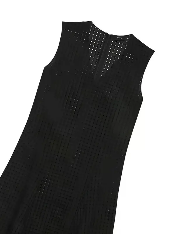 Theory V-neck Midi Dress With Eyelet Detailing