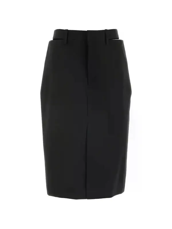 JIL SANDER Wool Skirt With Cut-out Detail - Black