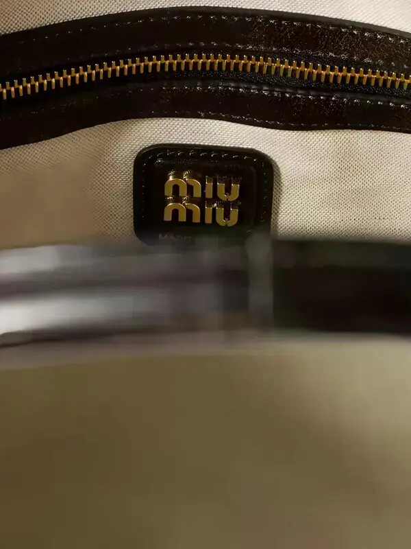 Miu Miu Ivy Logo-embossed Leather Tote Bag
