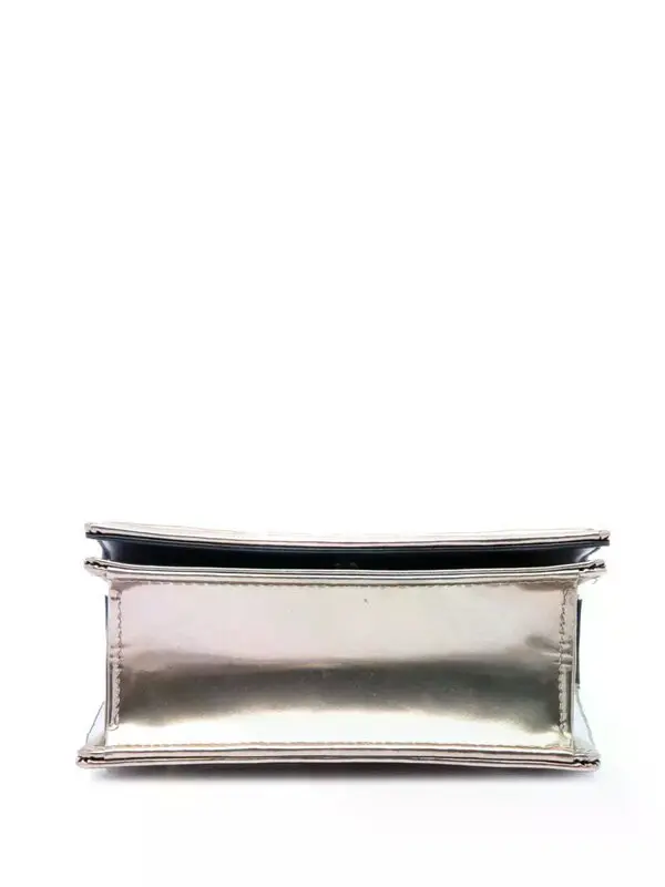 Dior Metallic Patent Microcannage Diorama Wallet On Chain Crossbody Bag