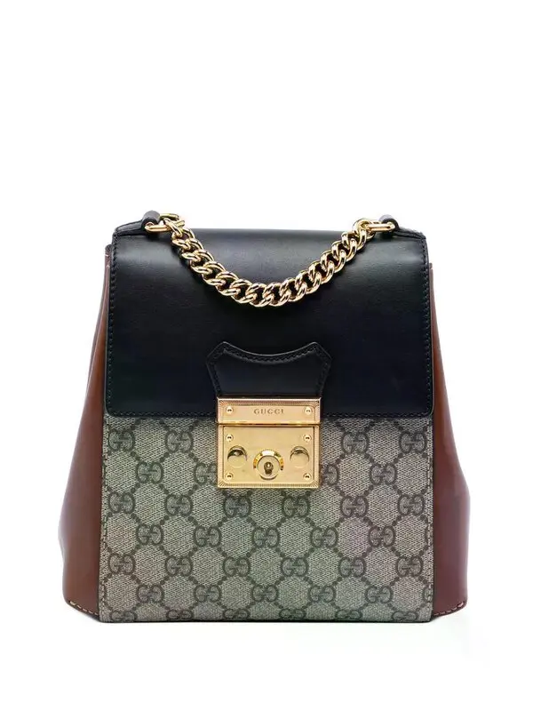 Gucci Gg Supreme Padlock Backpack - Neutrals