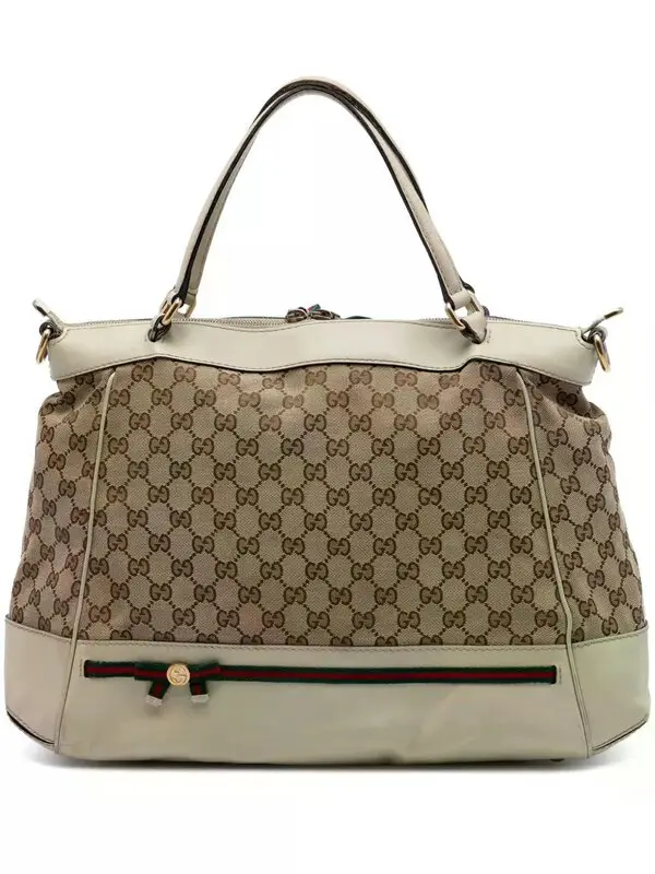 Gucci Gg Canvas Web Mayfair Satchel - Neutrals