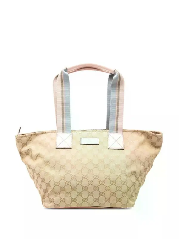 Gucci Gg Canvas Web Tote Bag - Pink