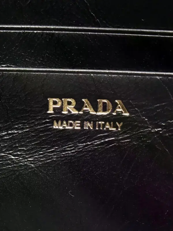 Prada Calfskin Wallet On Strap Crossbody Bag - Black