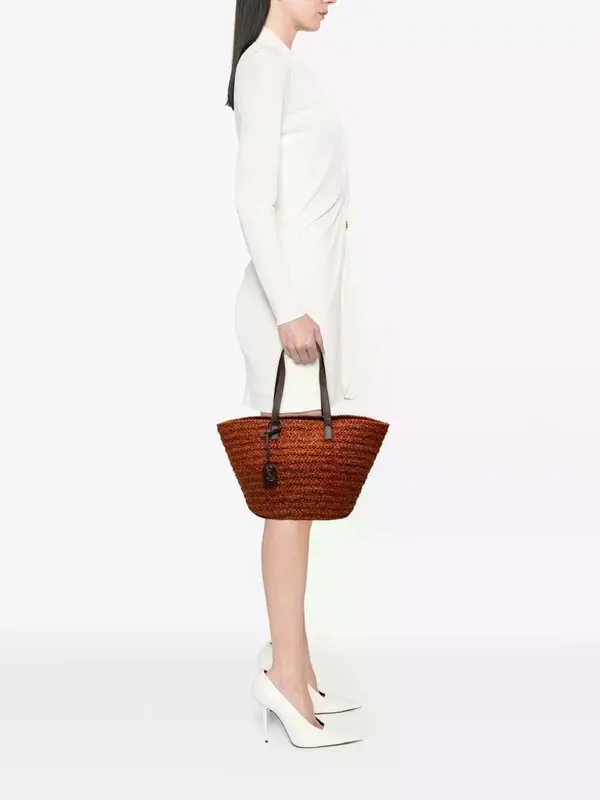 Saint Laurent 2021 Medium Raffia Panier Basket Shopper Tote Bag