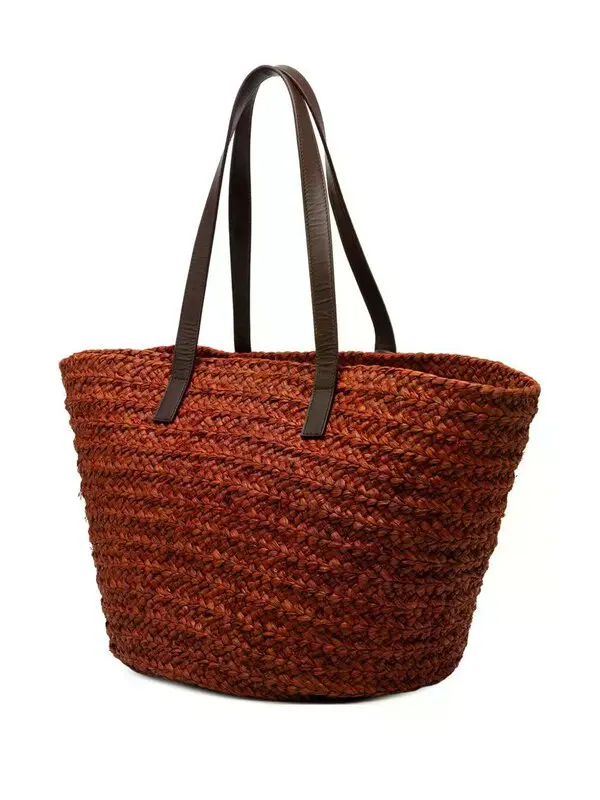 Saint Laurent 2021 Medium Raffia Panier Basket Shopper Tote Bag