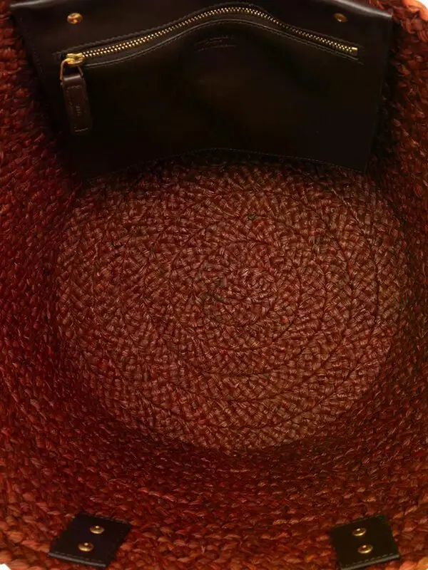 Saint Laurent 2021 Medium Raffia Panier Basket Shopper Tote Bag