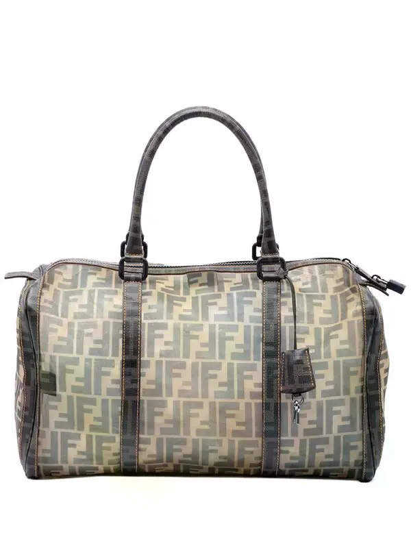 Fendi Zucca Mesh Boston Bag - Brown