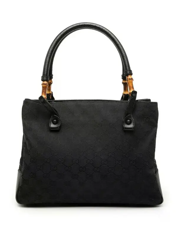 Gucci Gg Canvas Bamboo Tote Bag