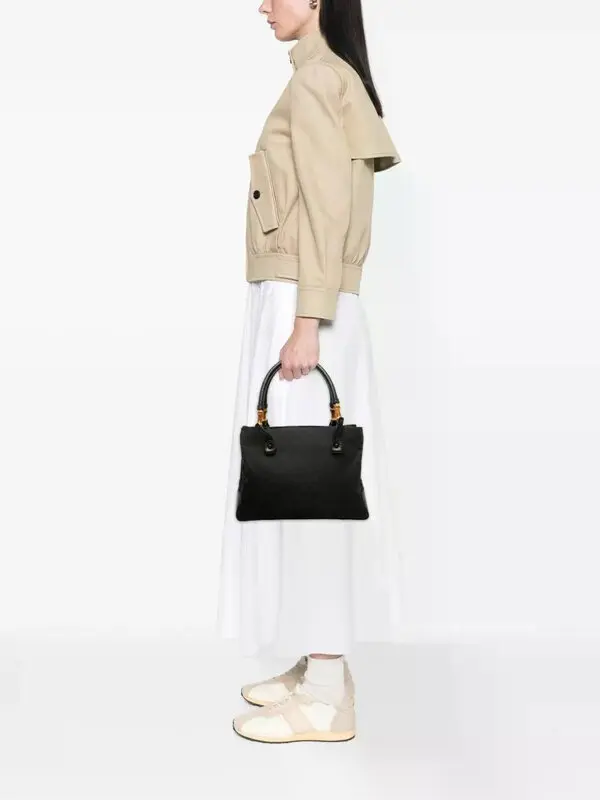 Gucci Gg Canvas Bamboo Tote Bag