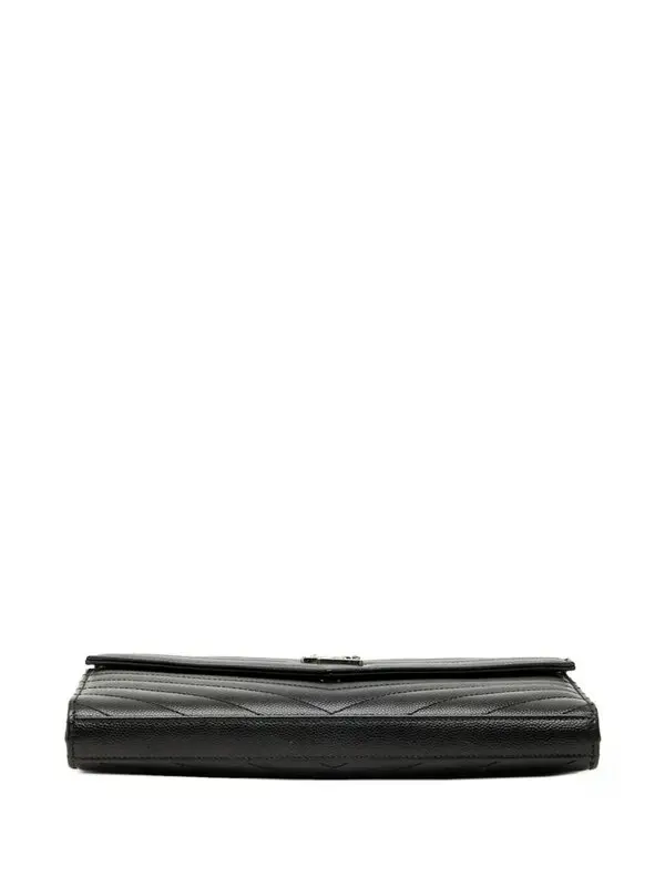 Saint Laurent Cassandre Chain Wallet Crossbody Bag - Black