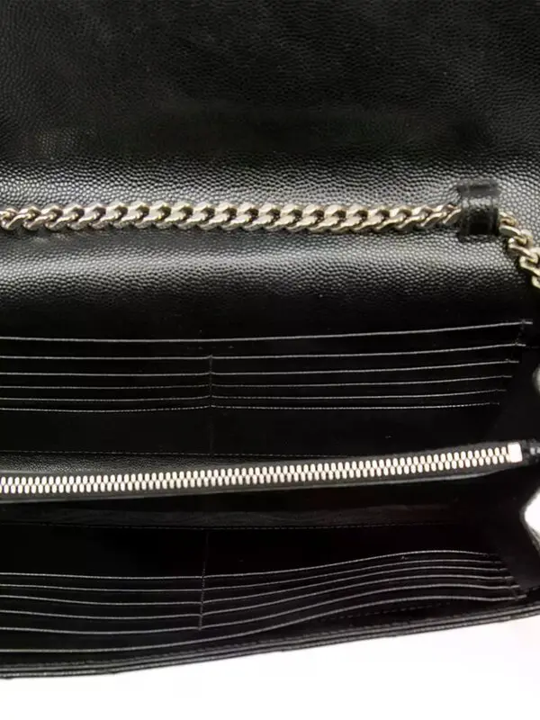 Saint Laurent Cassandre Chain Wallet Crossbody Bag - Black
