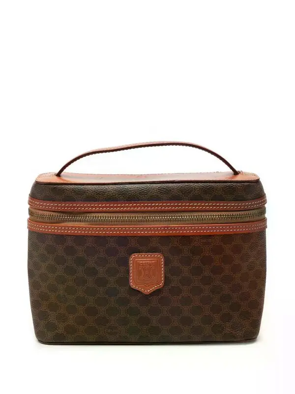 Celine Macadam Coated Canvas Vanity Bag - Brown