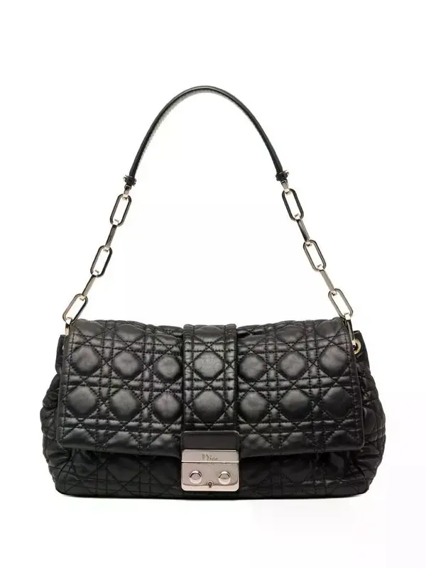 Dior Lambskin Cannage New Lock Shoulder Bag - Black