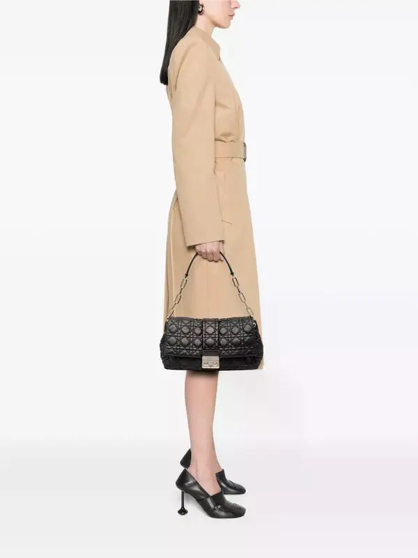 Dior Lambskin Cannage New Lock Shoulder Bag - Black