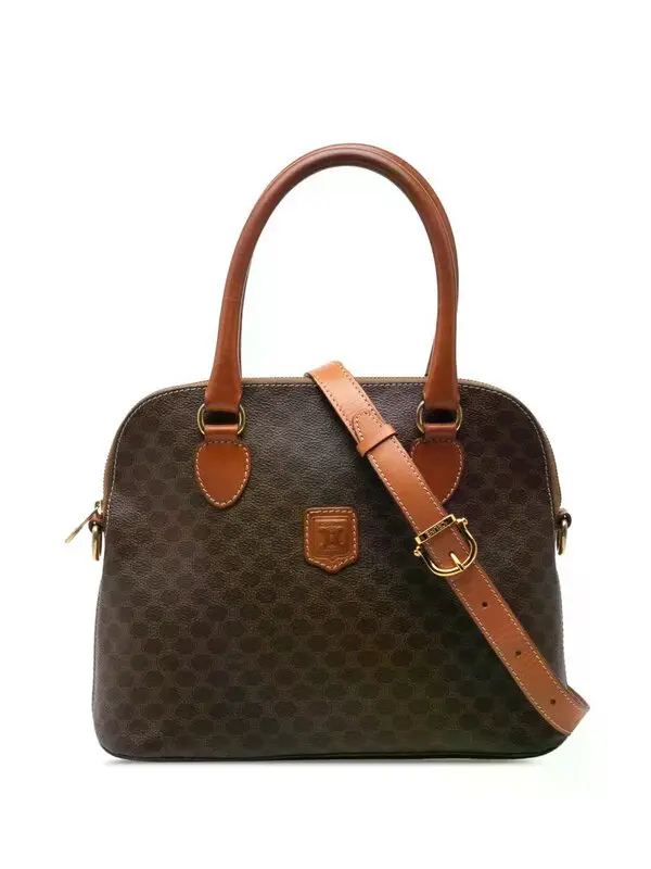Celine Macadam Coated Canvas Dome Satchel