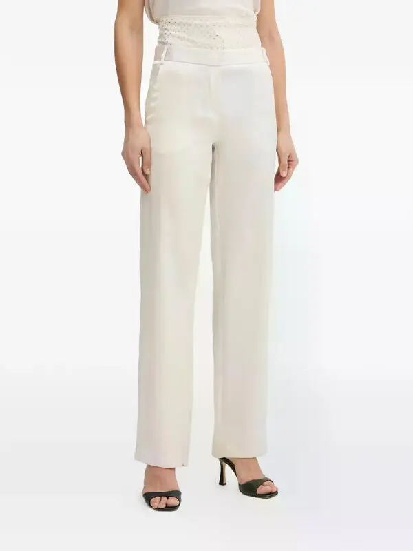 SIMONA CORSELLINI Satin Straight-leg Trousers