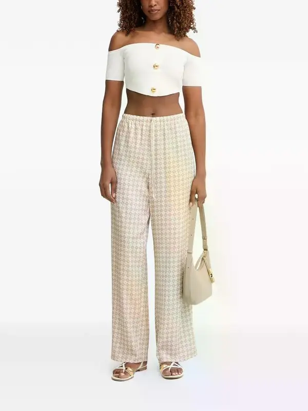 TRUSSARDI Check Pattern Drawstring Waist Trousers