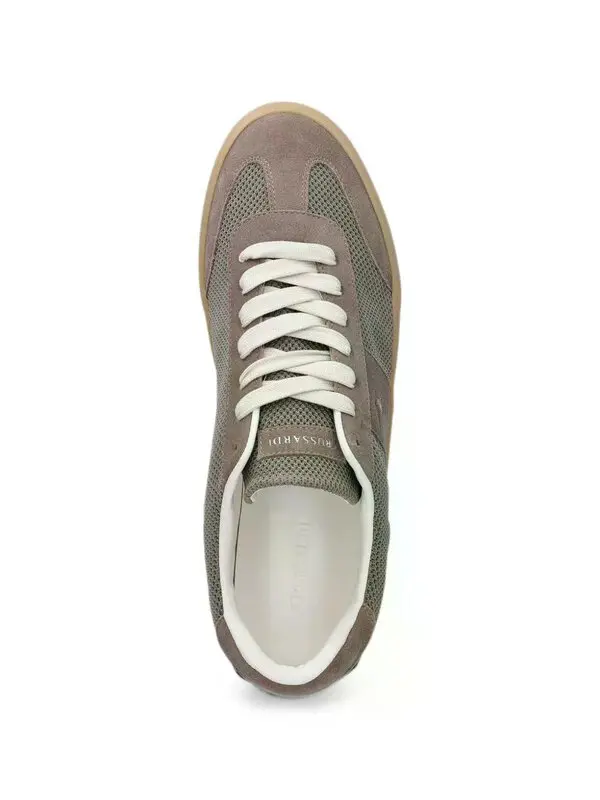 TRUSSARDI Suede Panelled Mesh Sneakers - Grey