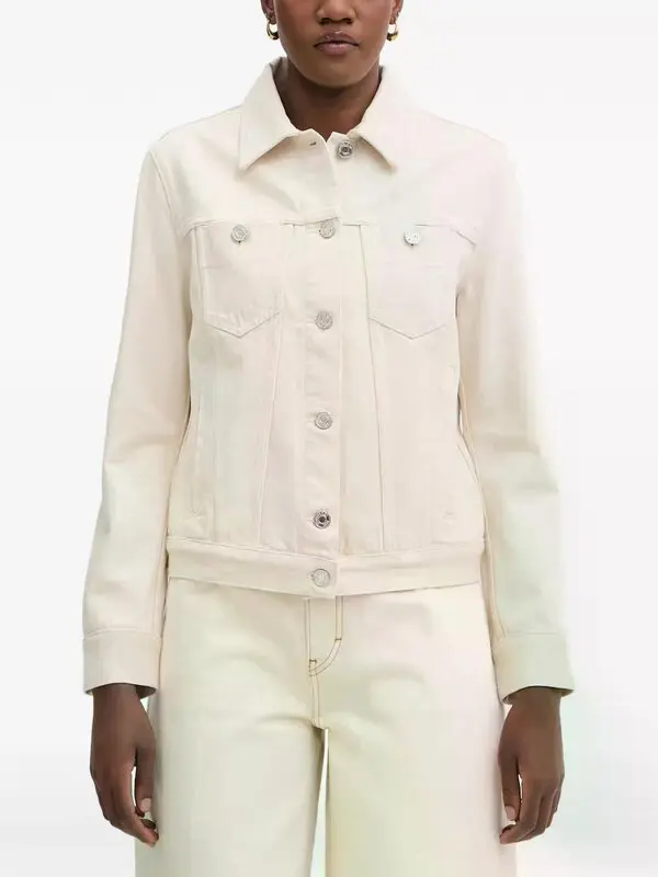 TRUSSARDI Cream White Denim Jacket - Neutrals