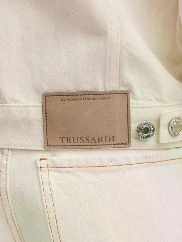TRUSSARDI Cream White Denim Jacket
