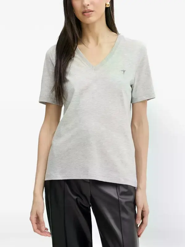 TRUSSARDI V-neck Logo T-shirt - Grey