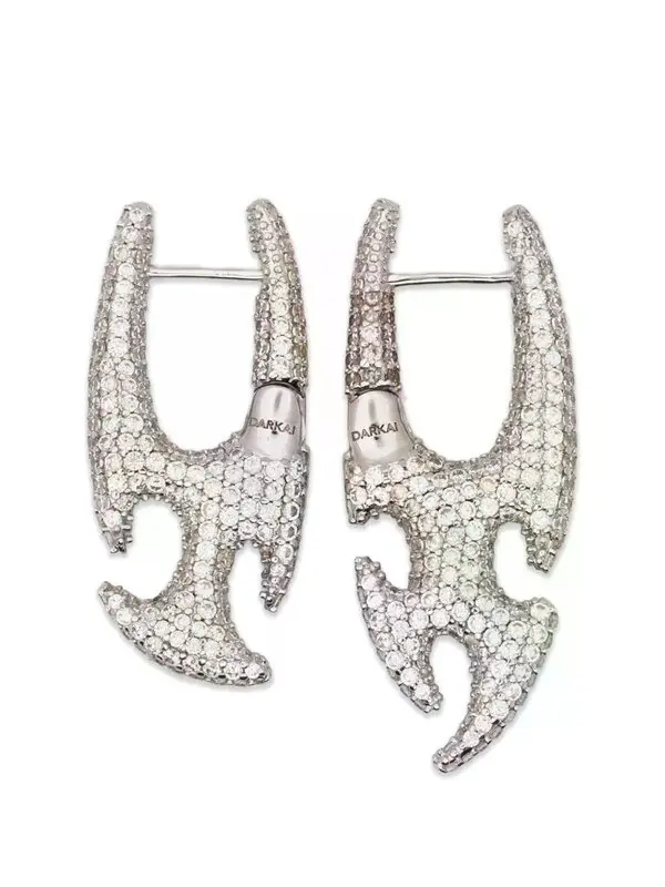 DARKAI Crystal-embellished Drop Earrings - Silver