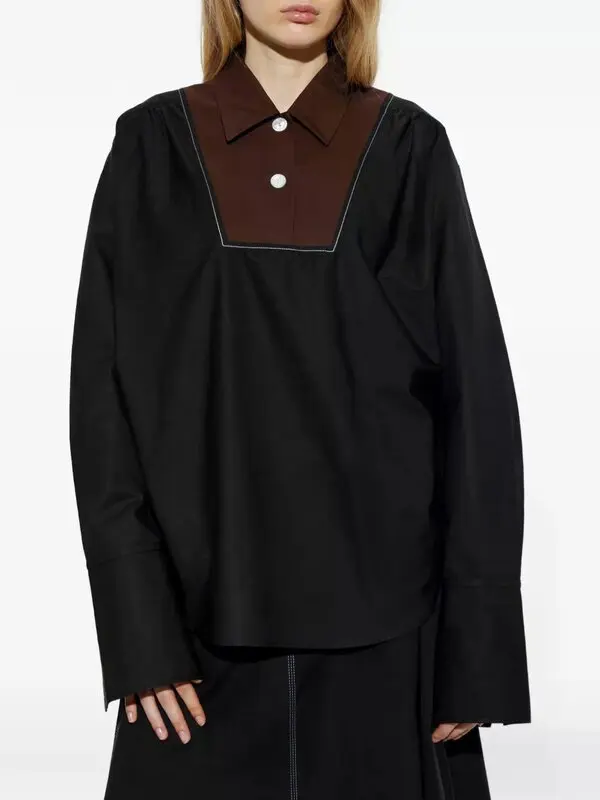 Marni Contrast-panel Top-stitched Polo Shirt