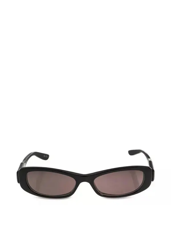 Balenciaga Logo-plaque Rectangle-frame Sunglasses - Black