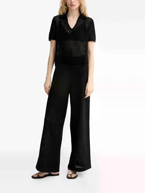 Marc O'polo Open-knit Polo Shirt - Black