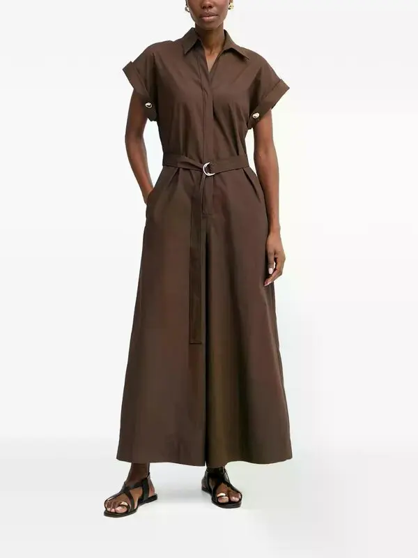 SIMONA CORSELLINI Belted Wide-leg Jumpsuit - Brown
