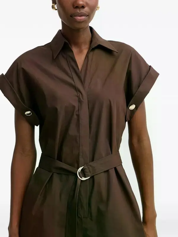 SIMONA CORSELLINI Belted Wide-leg Jumpsuit - Brown