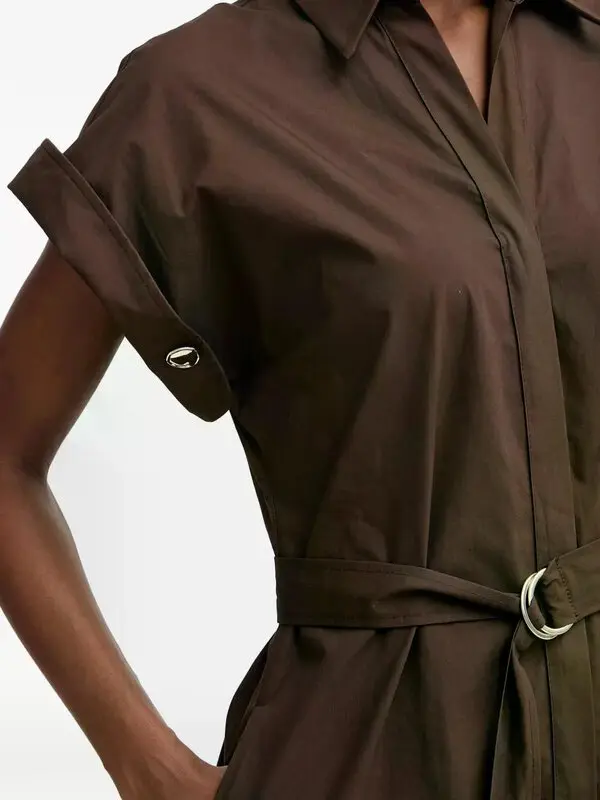 SIMONA CORSELLINI Belted Wide-leg Jumpsuit - Brown