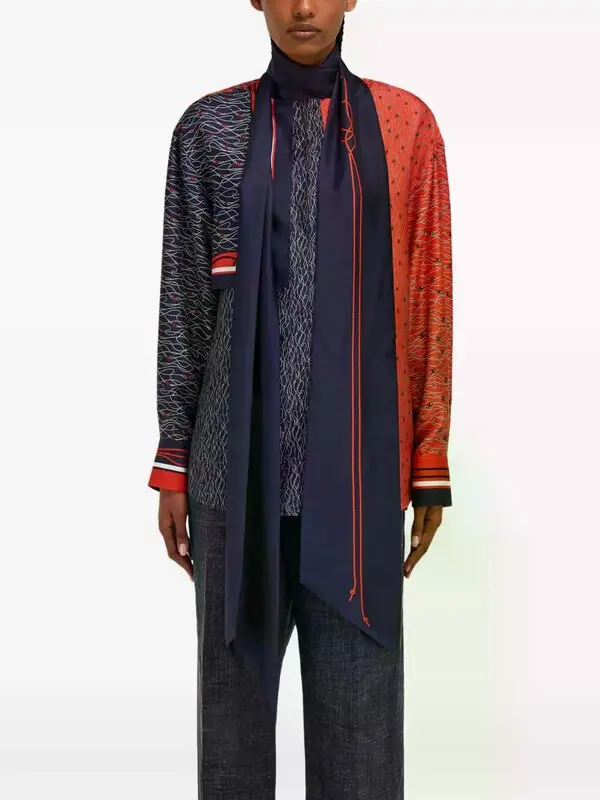FERRAGAMO Silk Shirt With Bib Detail