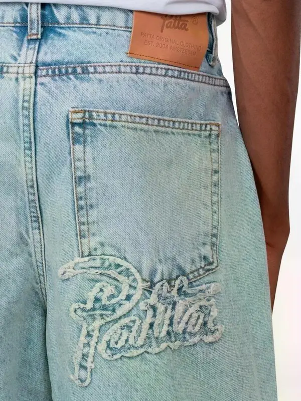 PATTA Embroidered Logo Denim Shorts