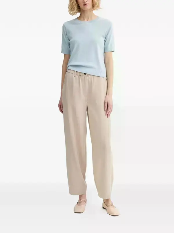 Marc O'polo Elasticated-waistband Logo-patch Trousers - Neutrals
