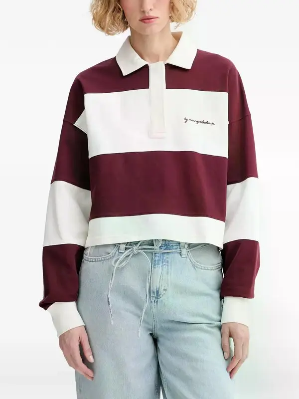 Marc O'polo Striped Long-sleeve Polo Shirt - Red