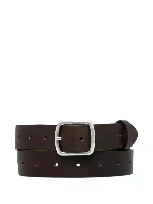Marc O'polo Leather Belt With Silver-tone Buckle - Brown