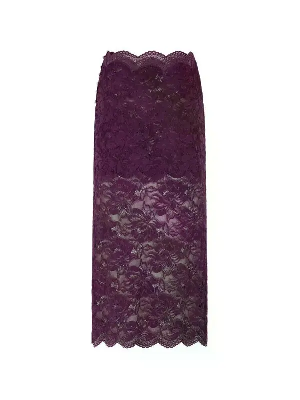 Rabanne Layered Lace Midi Skirt