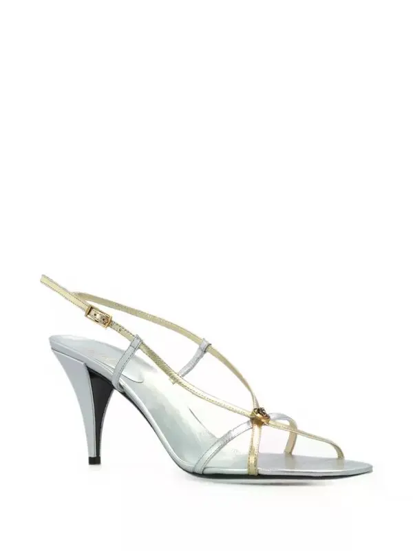 Versace Valentina Metallic Leather Sandals