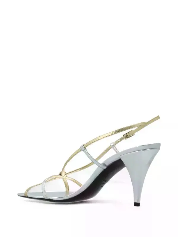 Versace Valentina Metallic Leather Sandals