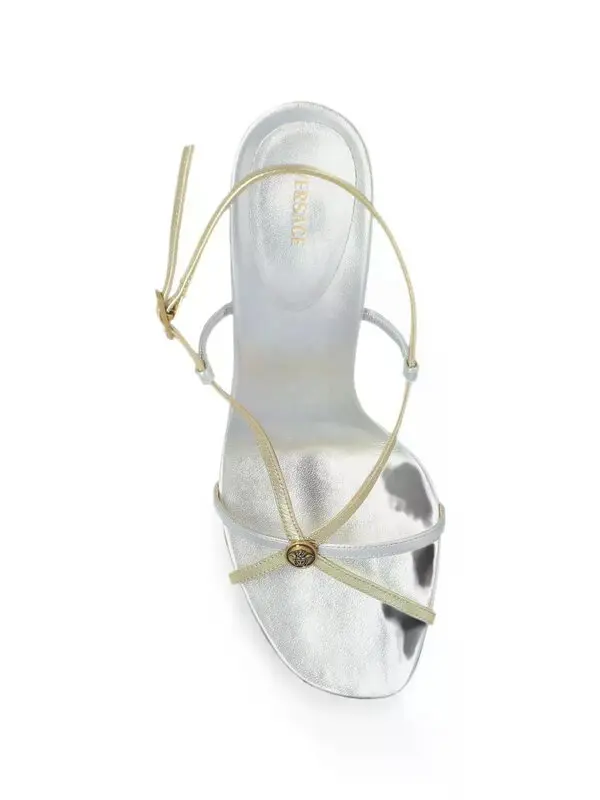 Versace Valentina Metallic Leather Sandals