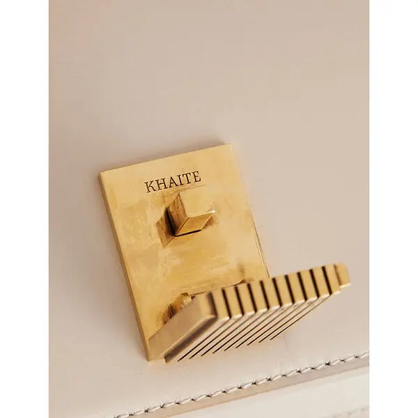 Khaite Blake Leather Clutch With Gold Tone Hardware - Burro