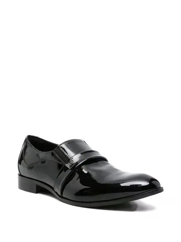 CARLO PIGNATELLI Patent Leather Strap Detail Loafers