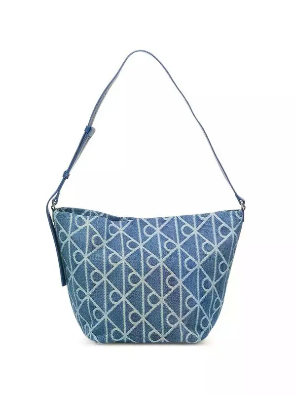 Calvin Klein Monogram Pattern Shoulder Bag - Blue