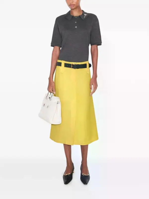 Tory Burch Waxed Canvas Skirt - Yellow